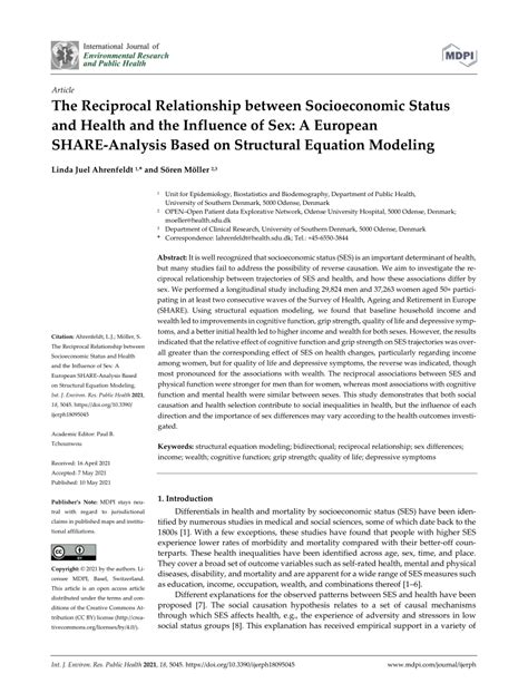 Pdf The Reciprocal Relationship Between Socioeconomic Status And Health And The Influence Of