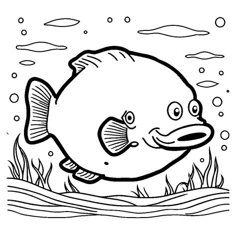 Basic Blobfish Coloring Page Lulu Pages