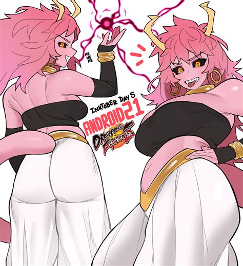Loopvoid Android 21 Ashido Mina Boku No Hero Academia Dragon Ball Dragon Ball Fighterz