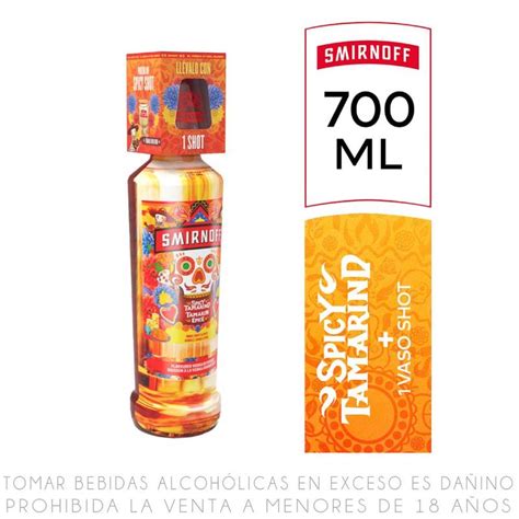 Pack Smirnoff Spicy Tamarindo 700ml Shot Metro Pe