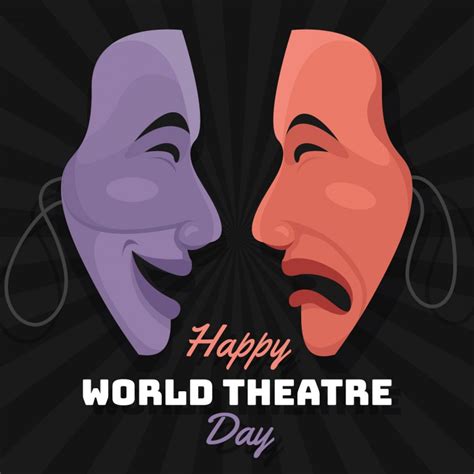 دانلود وکتور تصویر تبریک روز جهانی تئاتر دانلود رایگان فایل لایه باز
