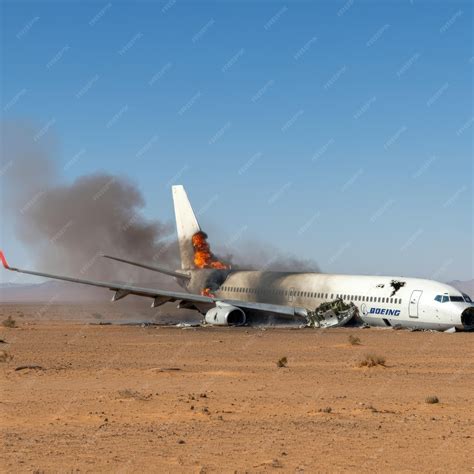 Air Crash Burning Falling Plane The Plane Crashed To The Ground