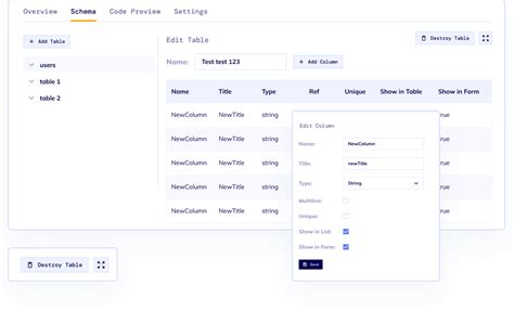 admin panel