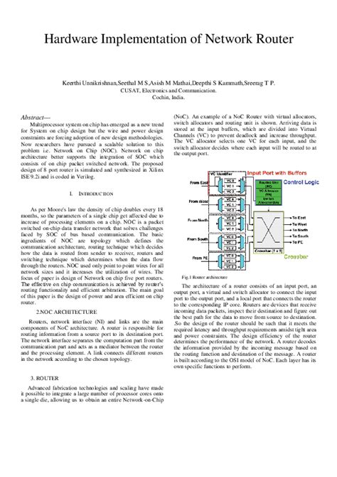 pdf hardware implementation of network router