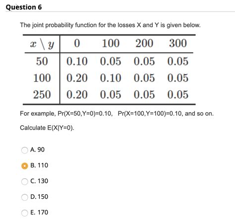 Solved Question The Joint Probability Function For The Chegg