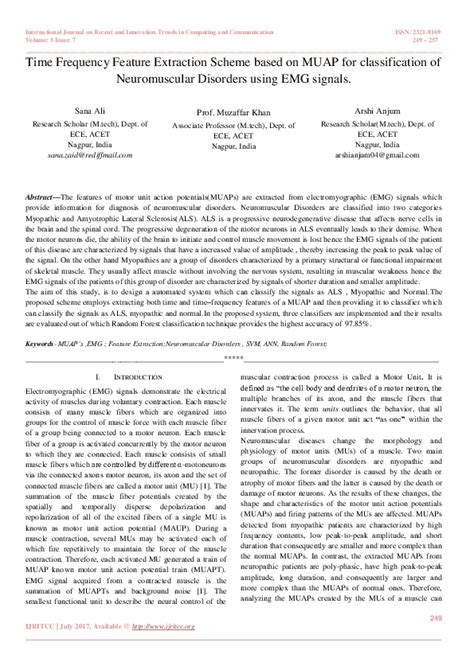 pdf time frequency feature extraction scheme based on muap for