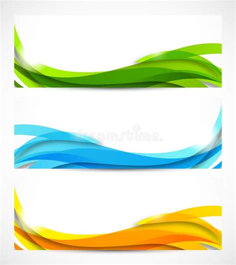 Blue Glow Swoosh Line Header Footer Set Stock Vector Illustration Of Footer Vector