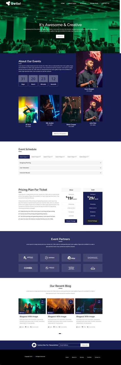 Qwilo Multi Purpose Responsive HTML5 Template Html5 Templates Templates App Template