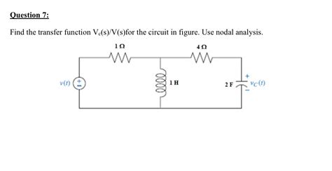 Solved Find The Transfer Function Vc S V S For The Circuit Chegg