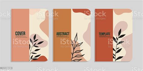 손으로 그린 꽃 장식이 있는 교과서 표지 디자인 세트 추상 복고풍 식물 배경 A4 크기 노트북 초대장 플래너 브로셔 책 카탈로그 가리기에 대한 스톡 벡터 아트 및 기타