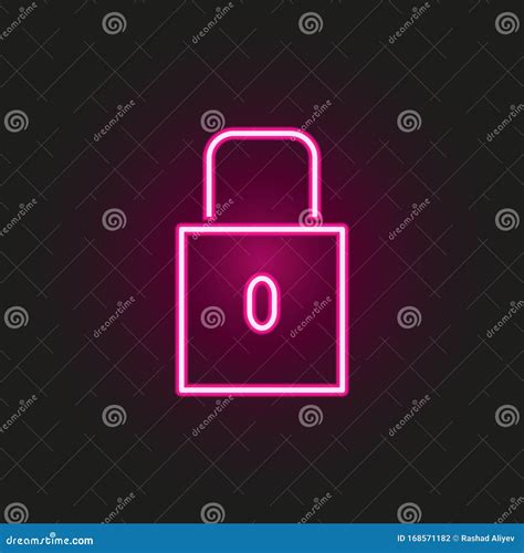 Lock Neon Style Icon Simple Thin Line Outline Vector Of Web Icons For Ui And Ux Website Or