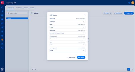 Tutorial Create A CapacityDB Table Add Data And Write Queries Capacity Support