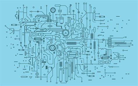 Ai Concept Circuit Board Illustration In The Outline Technology Background Abstract Ai