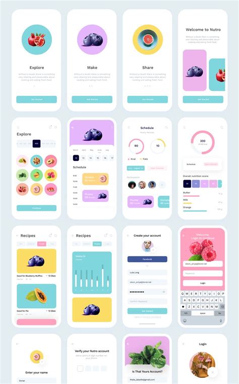 nutro — ui kits on ui8 app interface design mobile app design