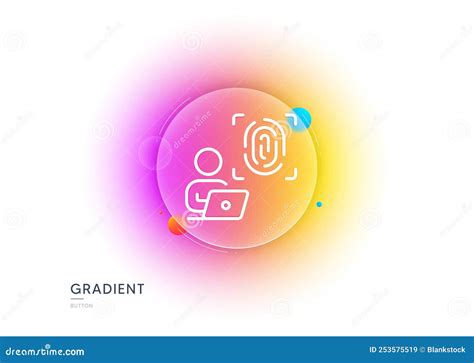 Computer Fingerprint Line Icon Finger Print Scan Sign Gradient Blur
