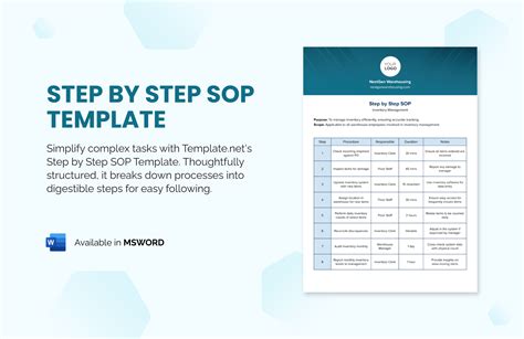 Step By Step Sop Template In Word Download