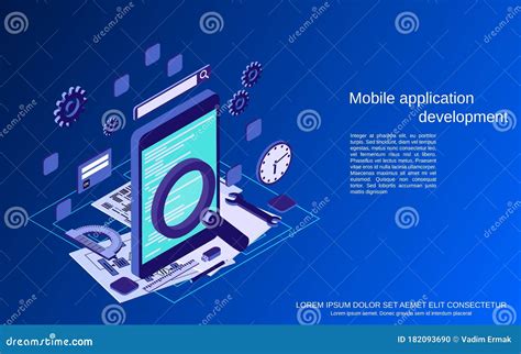Mobile Application Development Program Coding Vector Concept Stock