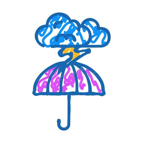 Storm Resistant Label Product Caution Icon Doodle Illustration Stock