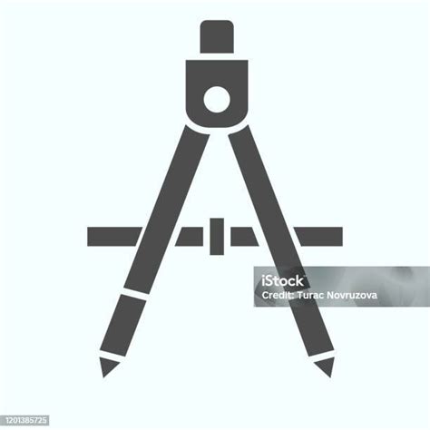 지오메트리 나침반 솔리드 아이콘입니다 흰색에 격리 된 원 벡터 그림을 그리기위한 학교 악기입니다 디바이더 글리프 스타일 디자인