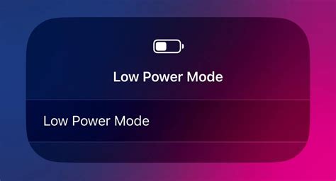 Why There Is A Quick Action Menu For The Low Power Mode Button In The