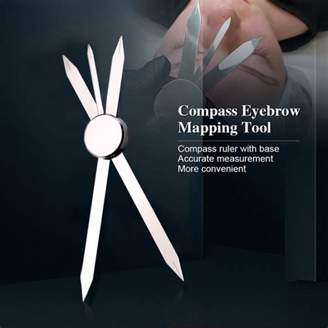 Three Point Positioning Compass Eyebrow Mapping Ruler Stainless Steel
