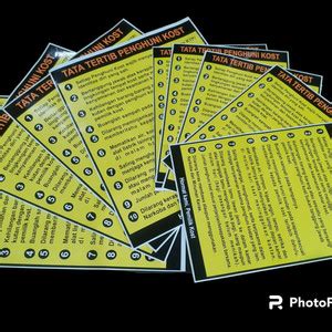 Jual Sini! STIKER TATA TERTIB PENGHUNI KOST/TATIB KOS/ATURAN KOST ...