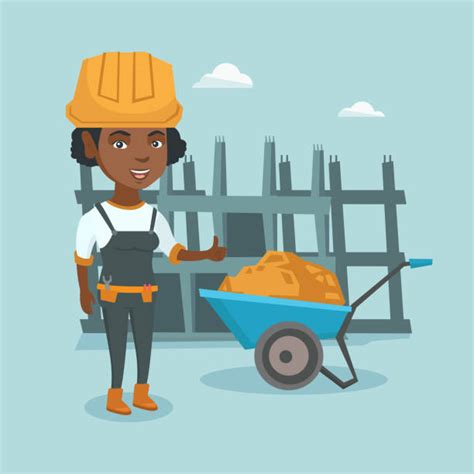 170 Cartoon Of Black Female Construction Worker Stock Illustrations