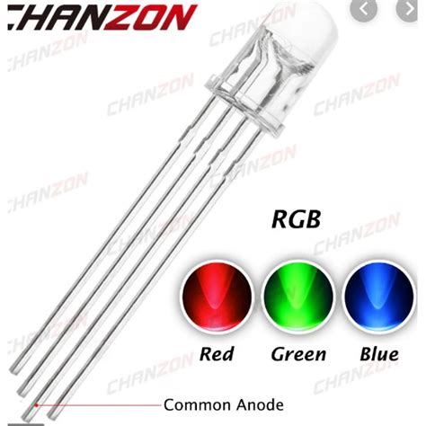 Jual Led Rgb 5mm Common Anode Cathode 4 Pin Tri Color Transparant Anoda
