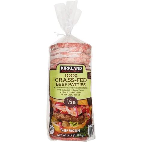 Kirkland Signature Grass Fed Beef Patties 13 Lb Patty 15 Ct Alaska