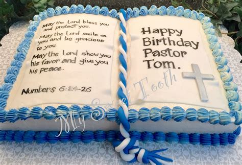 Bible Cake For Pastor Toms Birthday Celebration Bible Themed