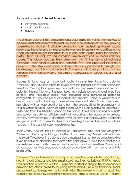 Forms Of Labour Indigenous Tribes Indentured Labour Slavery Forms Of Labour In Colonial