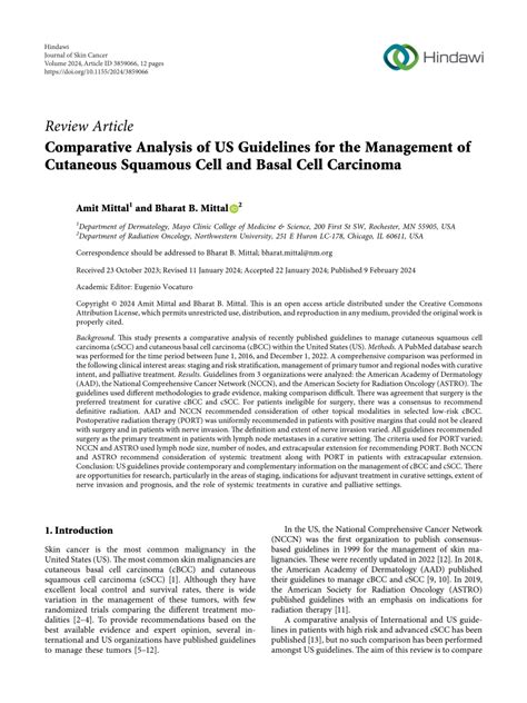 Pdf Comparative Analysis Of Us Guidelines For The Management Of Cutaneous Squamous Cell And