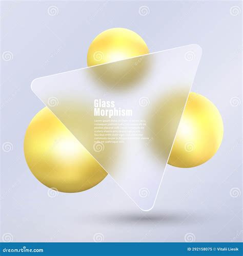 Glass Morphism Background Glass Triangular Banner Made Of Clear