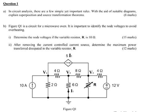 Solved Question A In Circuit Analysis There Are A Few Chegg