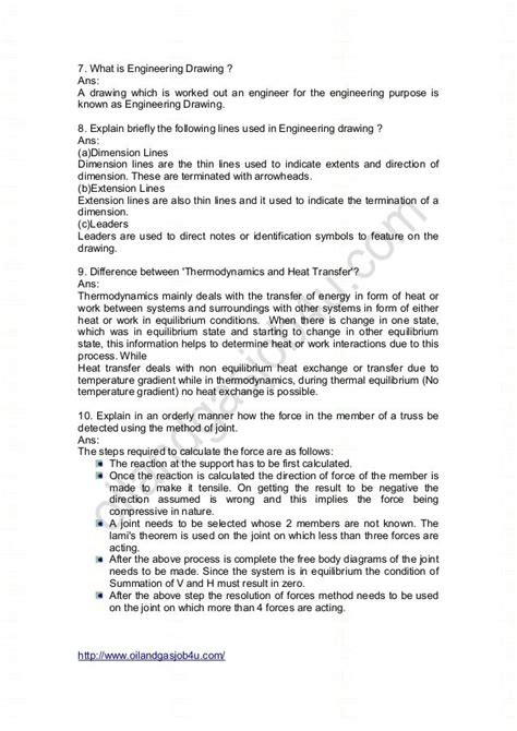 Best Mechanical Engineering Interview Questions And Answers Pdf Fr Interview Questions