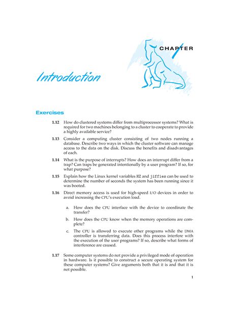 Exercise Operating Systems 1 C H A P T E R Introduction Exercises 1 How Do Clustered Systems