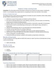 Module 1 Active Learning Guide Docx NUR 409 Professional Nursing Care Of The Adult II Module 1