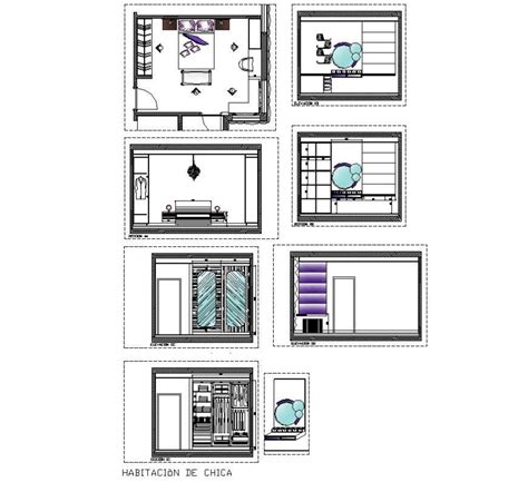 Bedroom Interiors Detail 2d View Cad Structural Plan Layout File In Autocad Format