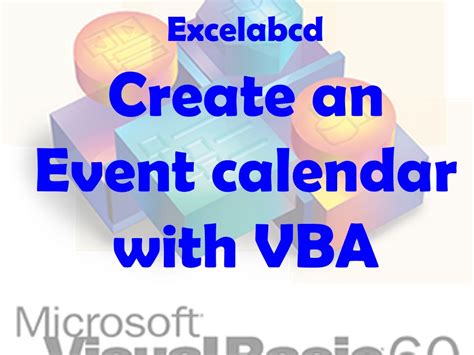 Lesson196 Create An Event Calendar With Vba Excelabcd