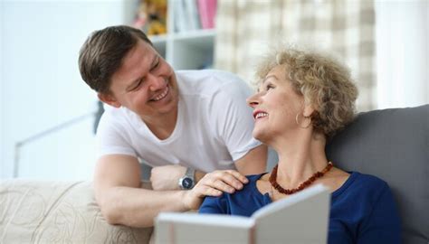 Premium Photo Sweet Talk Between Son And Mom