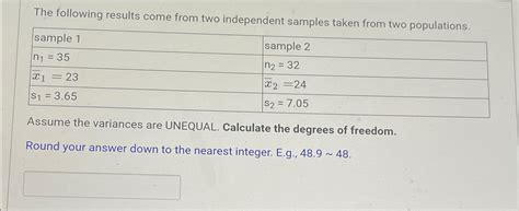 solved the following results come from two independent
