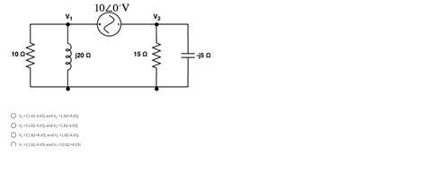 solved find the node voltages v1 ﻿and v2 ﻿in complex form