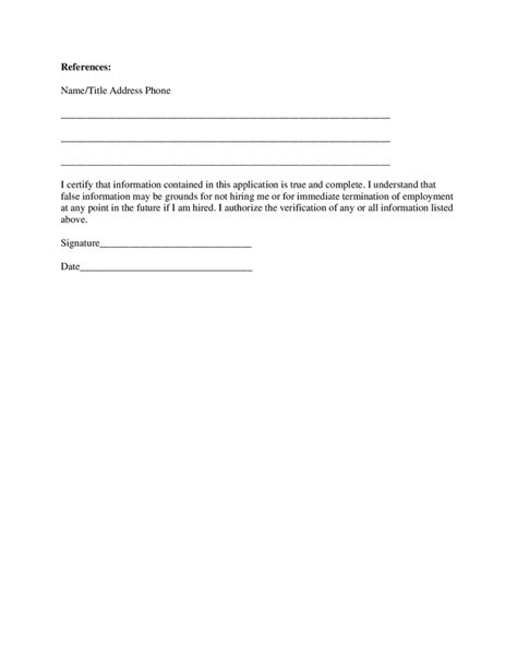 Sample Job Application Form In Word And Pdf Formats Page 4 Of 4