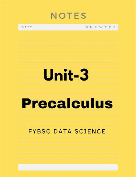 Unit Precalculus