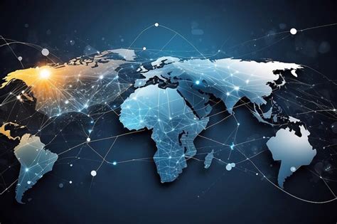 Premium Photo Global Communication Background Business Network Design