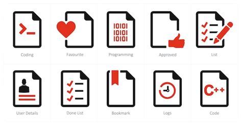 Un Conjunto De 10 íconos De Archivo Como Programación Favorita De