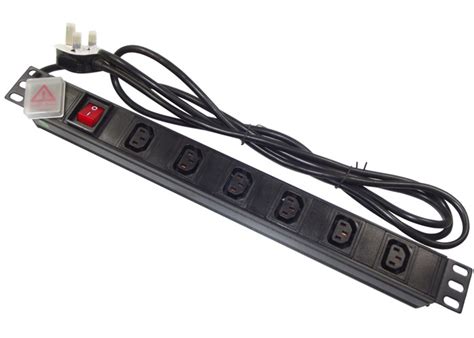 1u 6 Port Pdu Power Distribution Unit Iec C13 Output Socket 3 Pin 16a