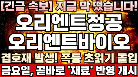 오리엔트정공 오리엔트바이오 주가전망 이재명 당대표직 사퇴 조기 대권 레이스 본격 돌입 주포 세력 바닥권 매집물량 그대로 싹다 손에 쥐고 있는 한은 고점 어림없다