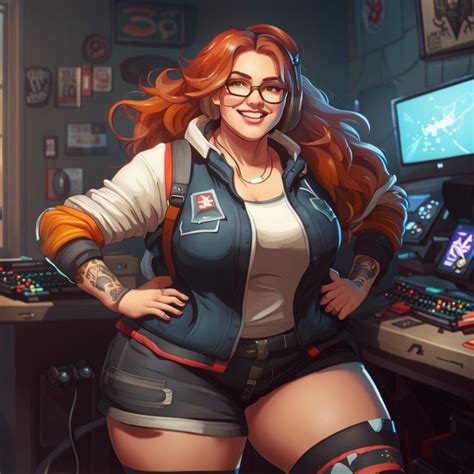 Plus Size Gamer Girl Big Thighs Ai Generated Artwork Nightcafe Creator