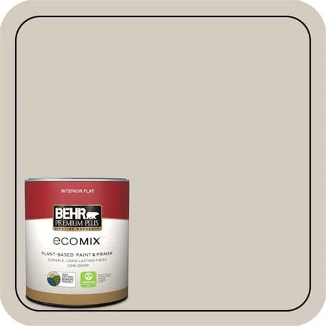 Behr Premium Plus 1 Qt N220 2 Ashen Tan Flat Ecomix Plant Based